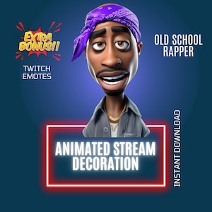 Twitch Music Stream Animated Decor Old School Rapper, Hip Hop Twitch ...