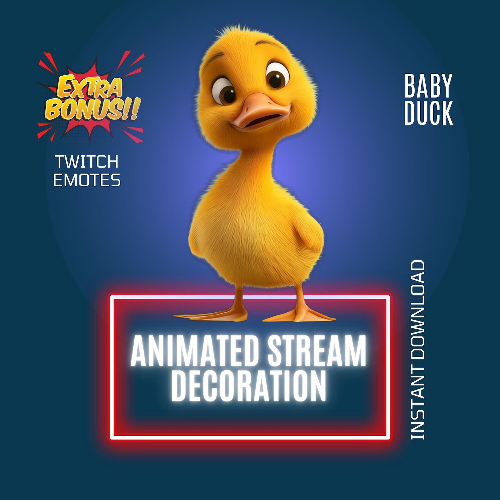 Baby Duck Kawaii Twitch Stream Animated Decor, Funny Twitch Animated ...