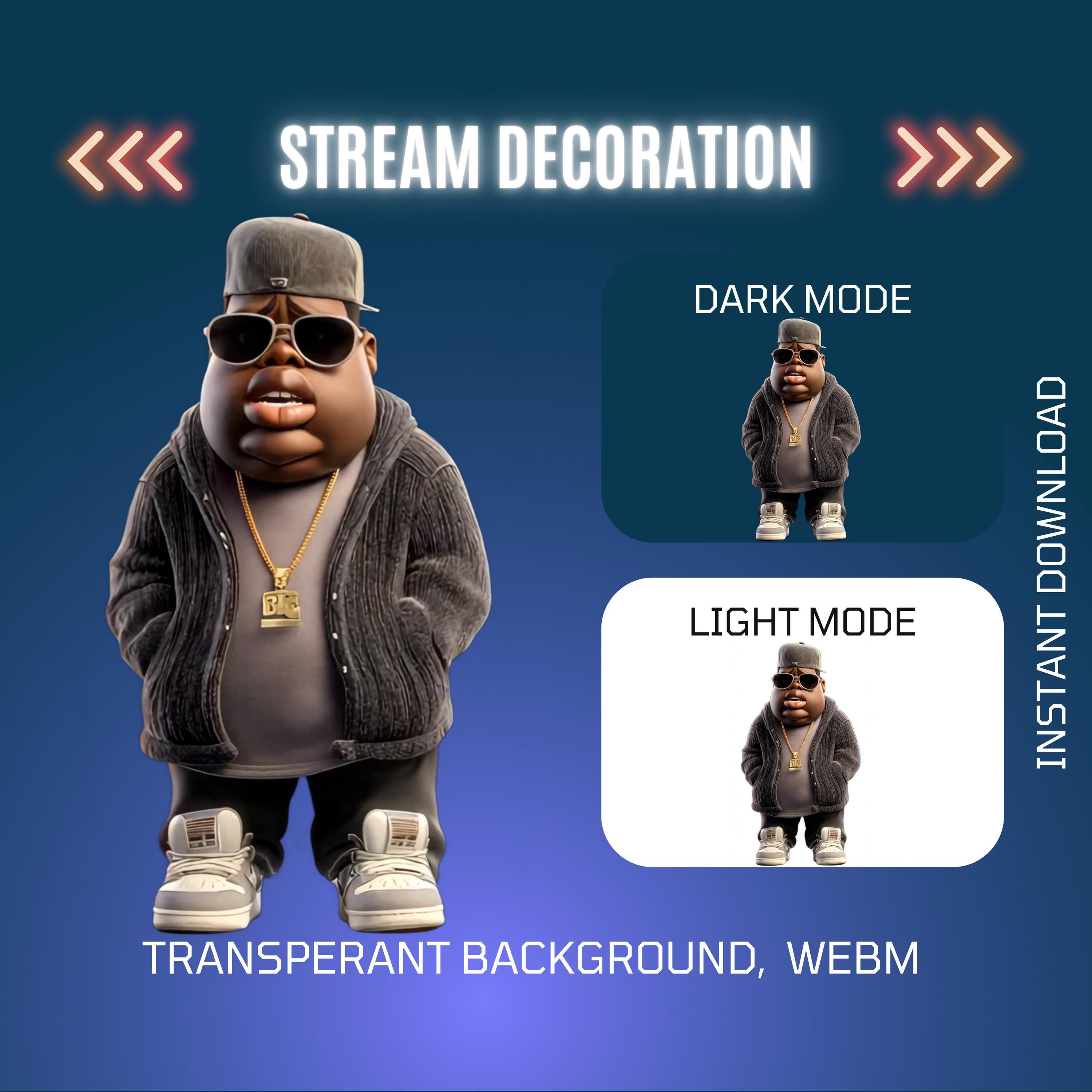 Twitch Music Stream Animated Decor Fat Old School Rapper, Hip Hop ...