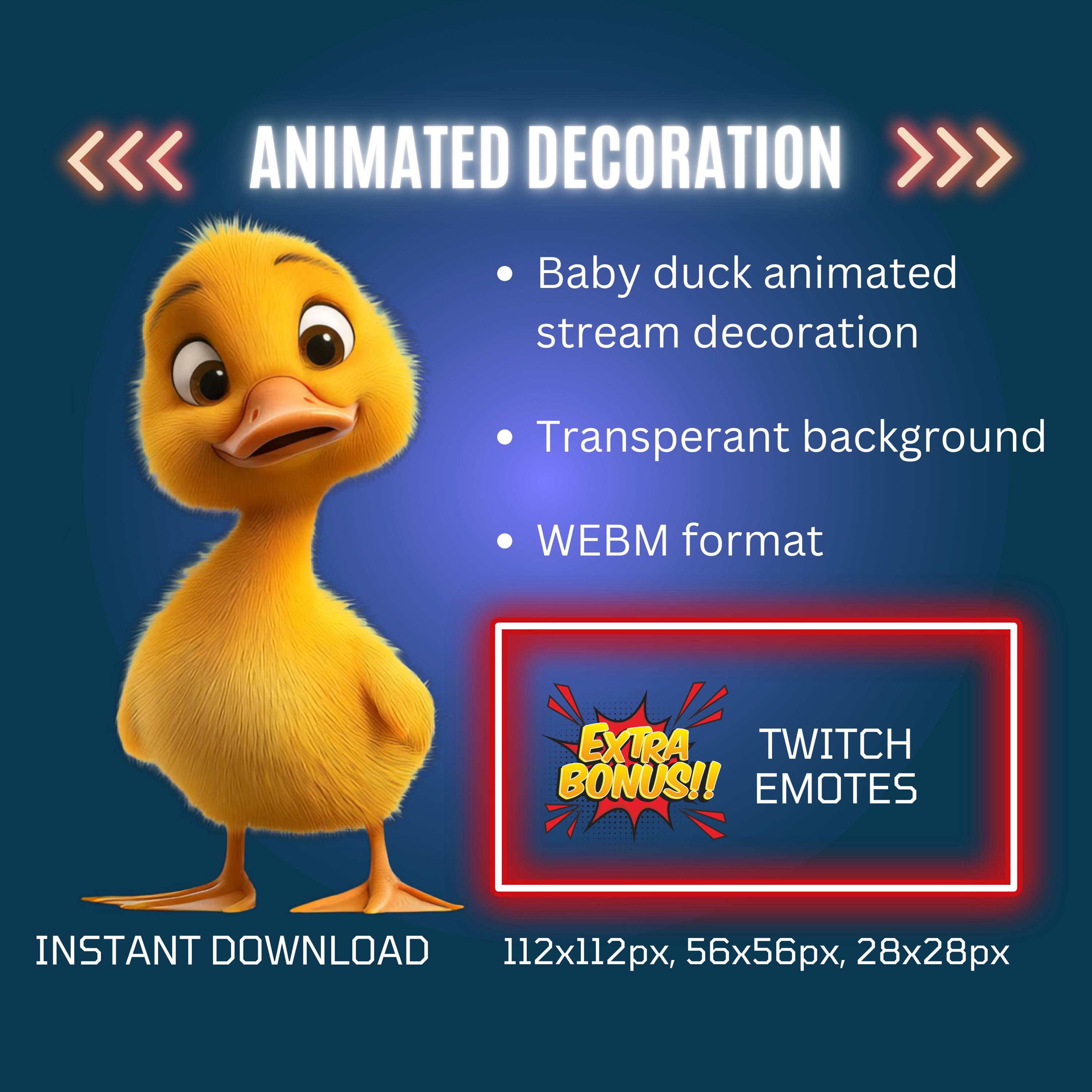 Baby Duck Kawaii Twitch Stream Animated Decor, Funny Twitch Animated ...