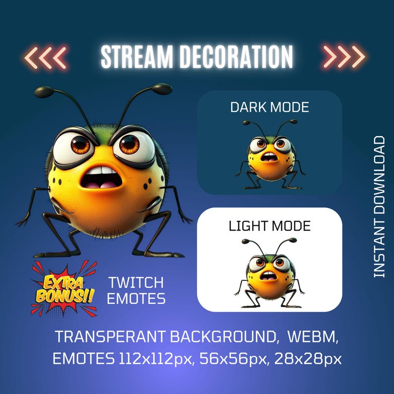 Angry Bug Animated Twitch Emote & Stream Decoration (digital Download ...