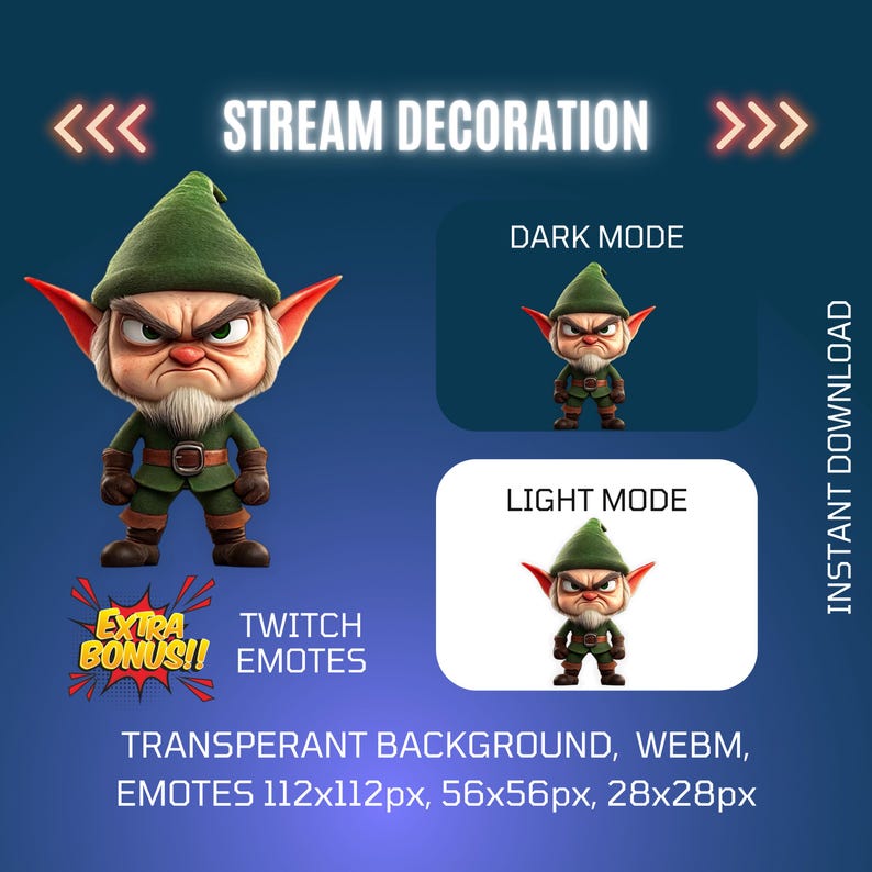 Angry Elf Twitch Stream Decoration, Xmas Twitch Animated Overlay, Funny ...