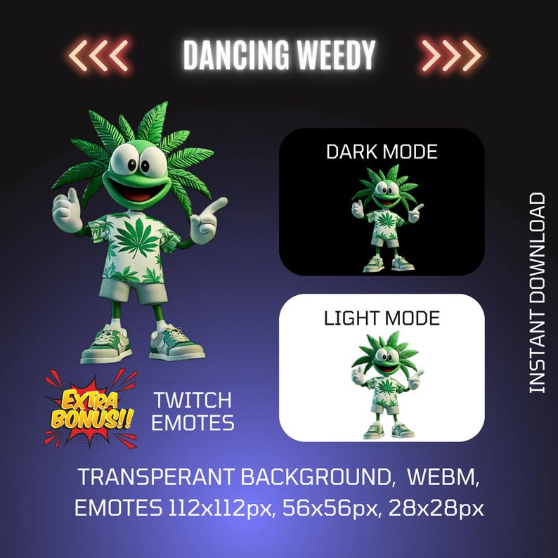 3 Weed 420 Twitch Stream Animated Decorations, Twitch 420 Animated ...