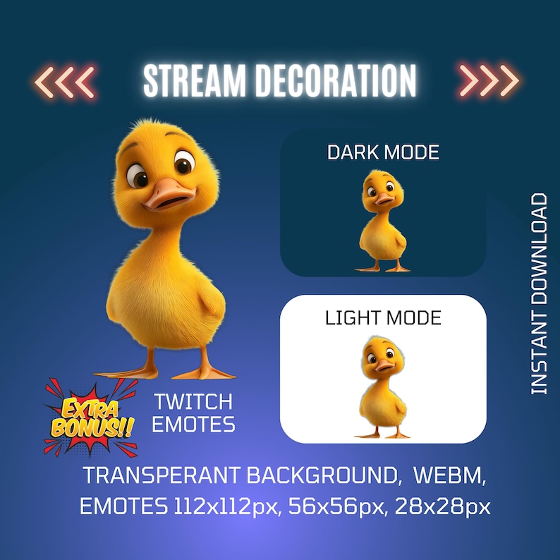 Animated Baby Duck Twitch Stream Decor, Overlay & Emote, Personalised ...