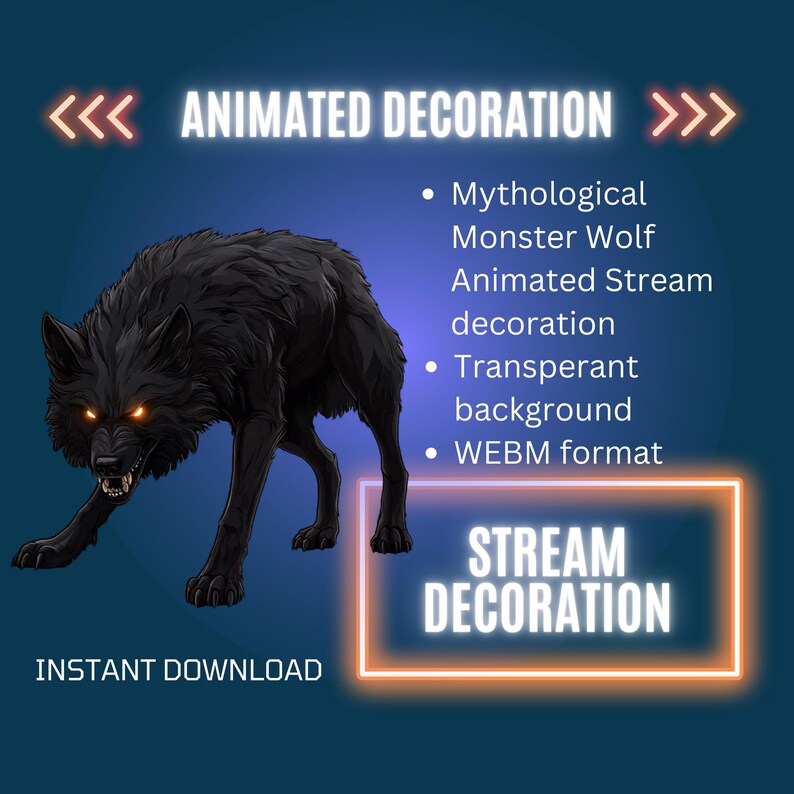 Norse Mythological Monster Wolf Twitch Stream Decor, Fenrir Animated ...
