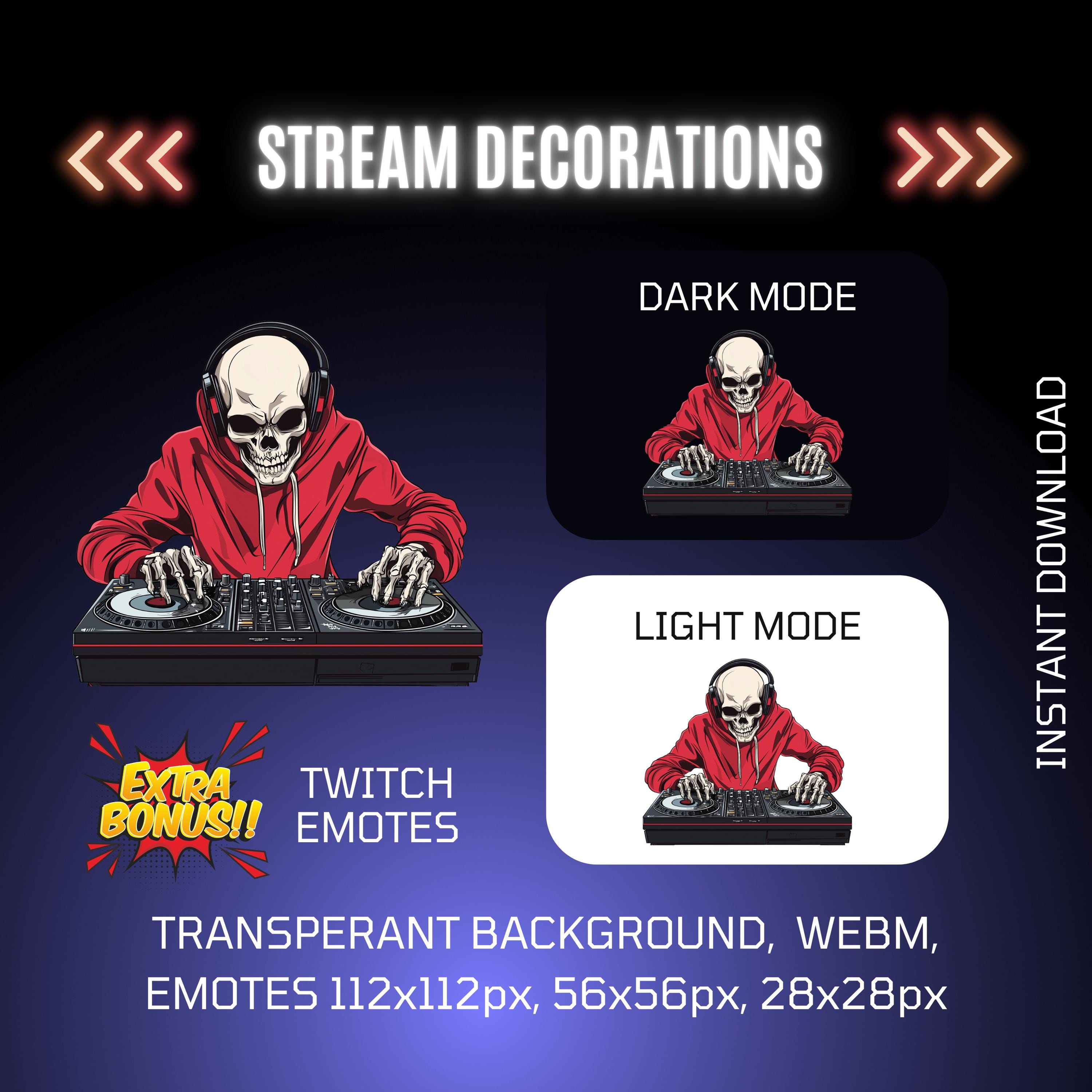 5 Halloween Skeleton Twitch Stream Animated Decorations, Creepy ...