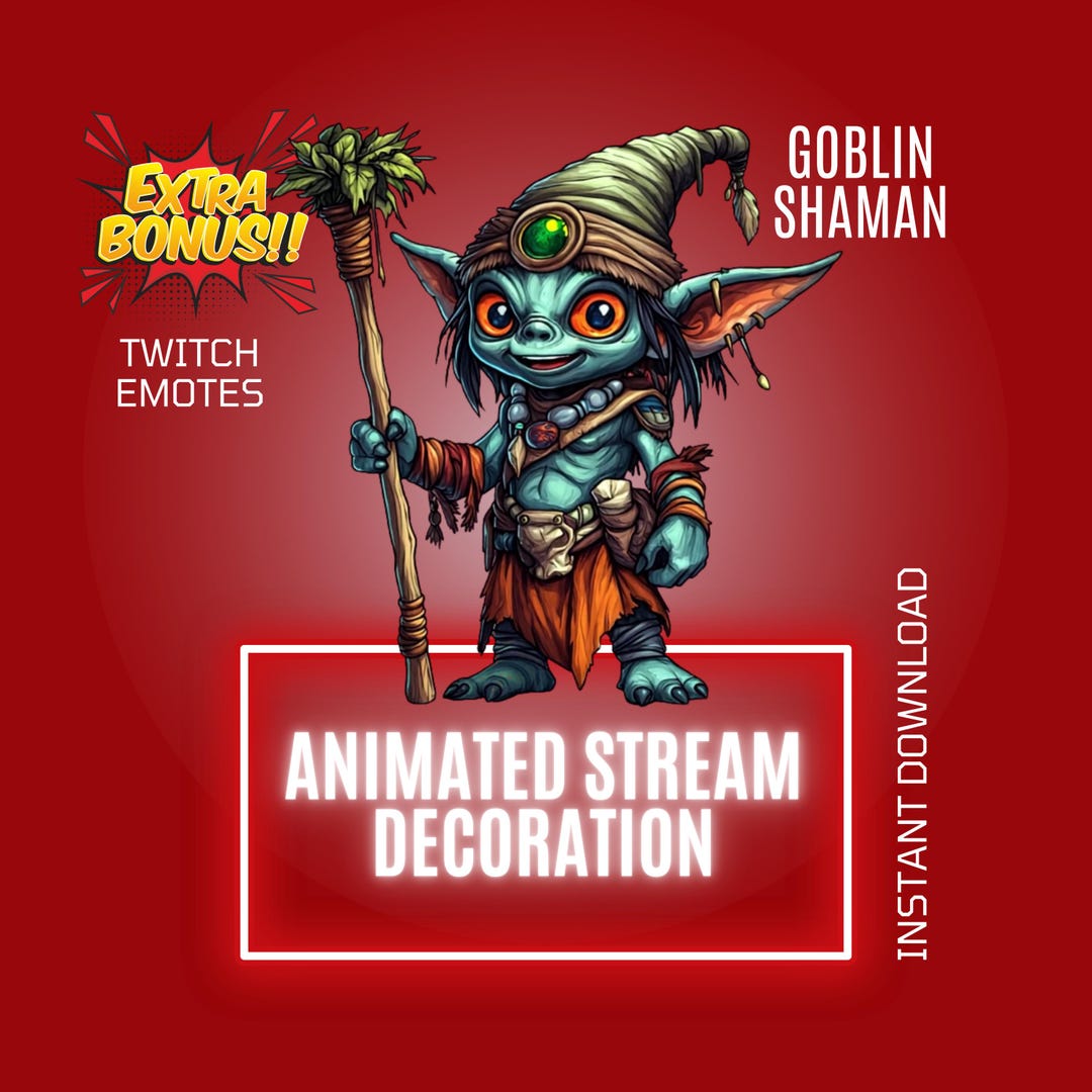 Goblin Shaman Twitch Gaming Stream Animated Decor, Overlay & Emote ...