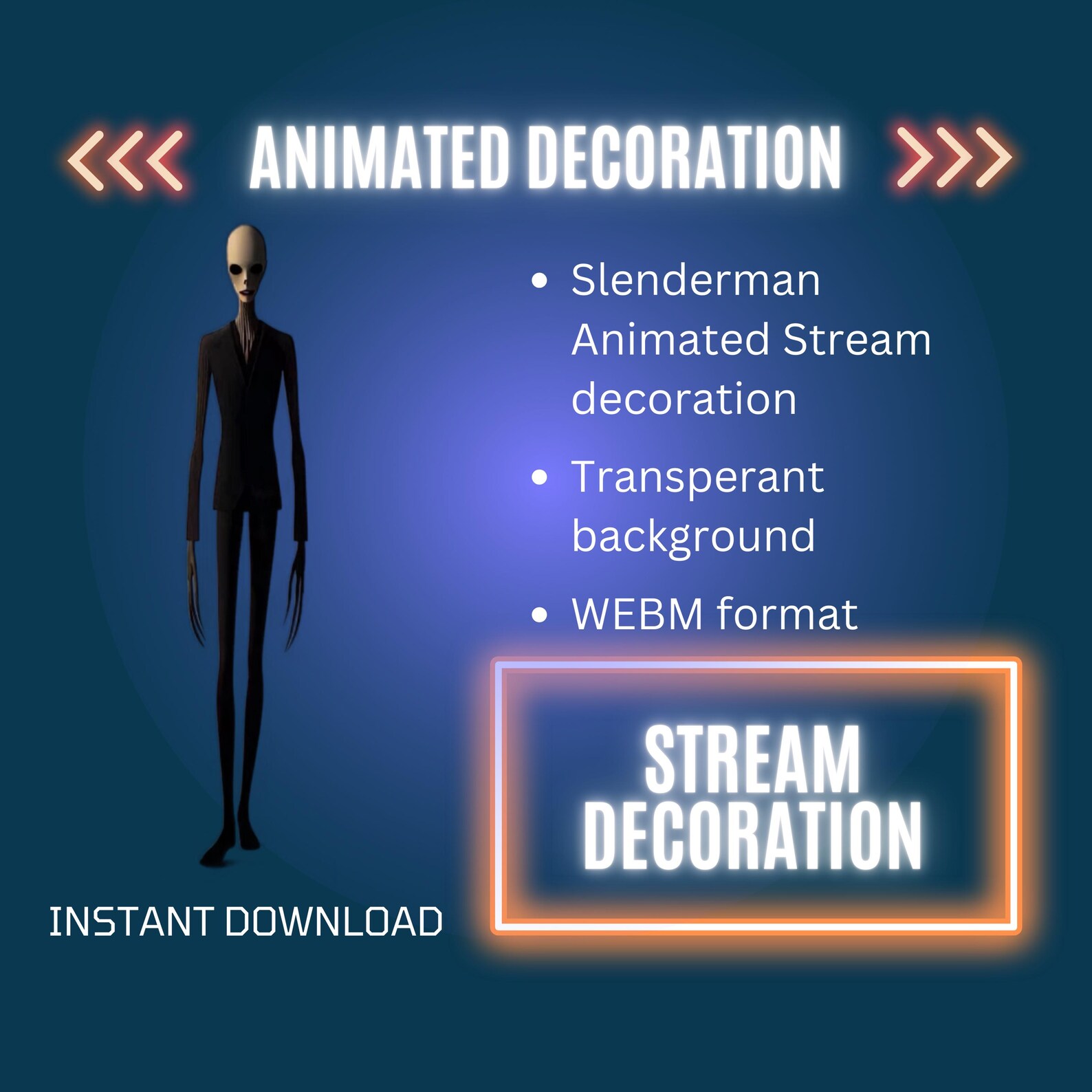 Animated Slender Man Twitch Halloween Stream Decor, Spooky Overlay ...