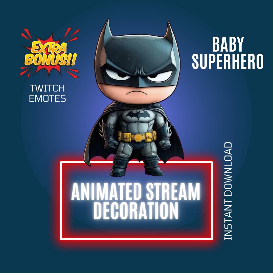 Angry Baby Comic Superhero Bat Stream Decoration, Twitch Animated ...