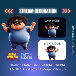 Happy Dancing Fat Guy Stream Decoration, Twitch Animated Overlay, Funny ...