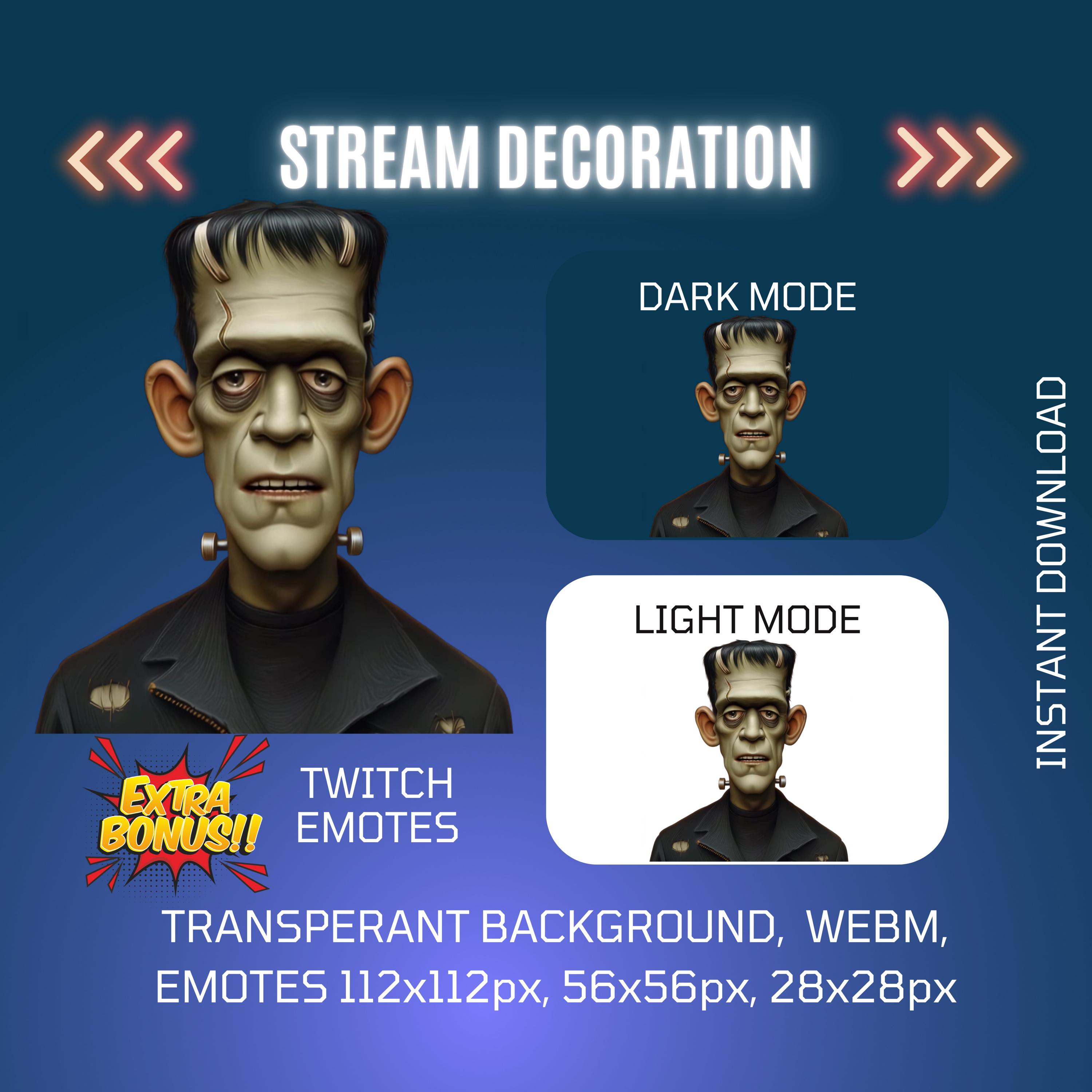 Animated Frankenstein Twitch Halloween Stream Decor, Spooky Overlay ...