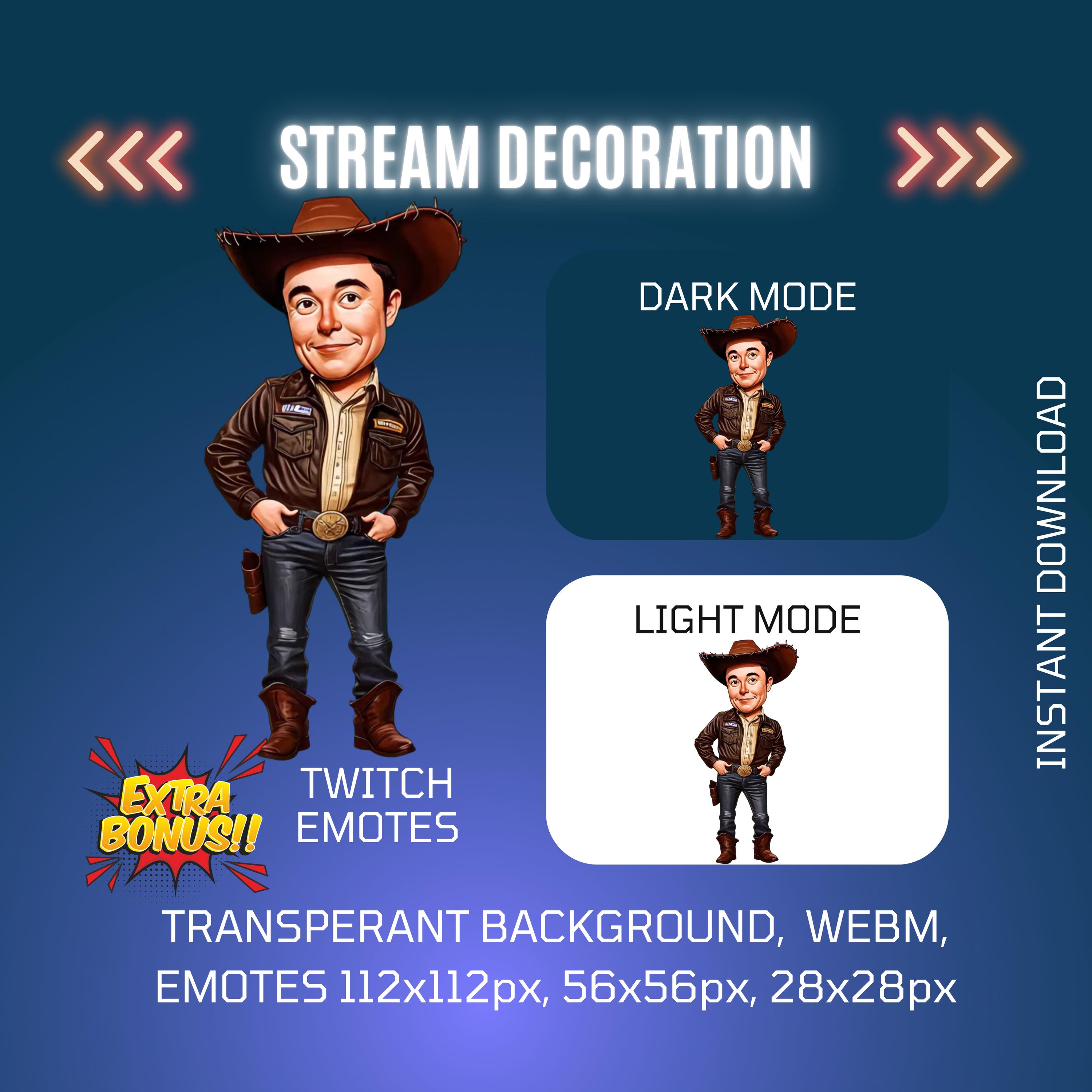 Animated Dancing Cowboy Twitch Stream Decor, Overlay & Emote Bundle ...