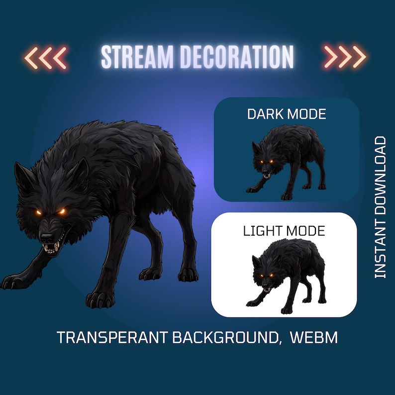Norse Mythological Monster Wolf Twitch Stream Decor, Fenrir Animated ...