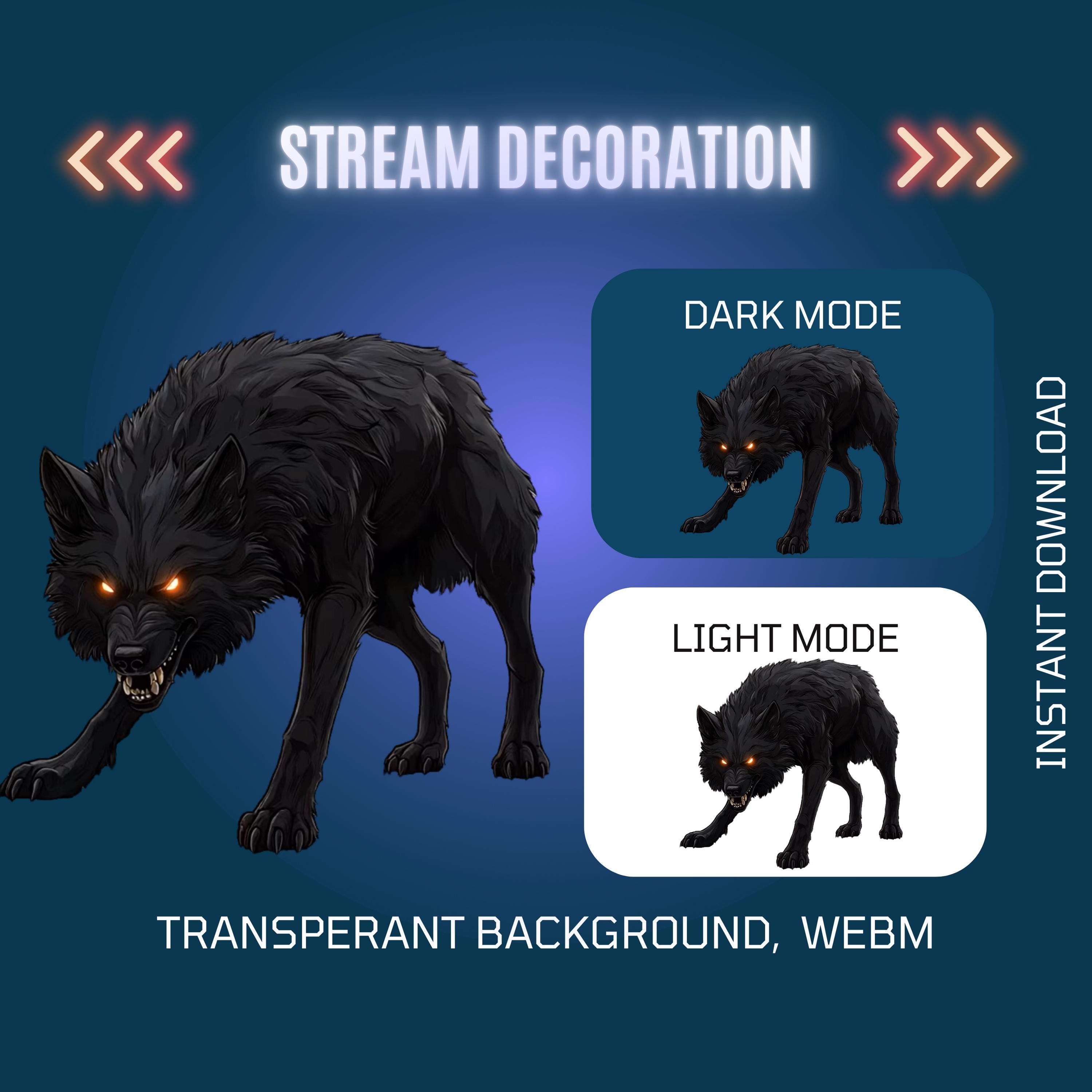 Norse Mythological Monster Wolf Twitch Stream Decor, Fenrir Animated ...