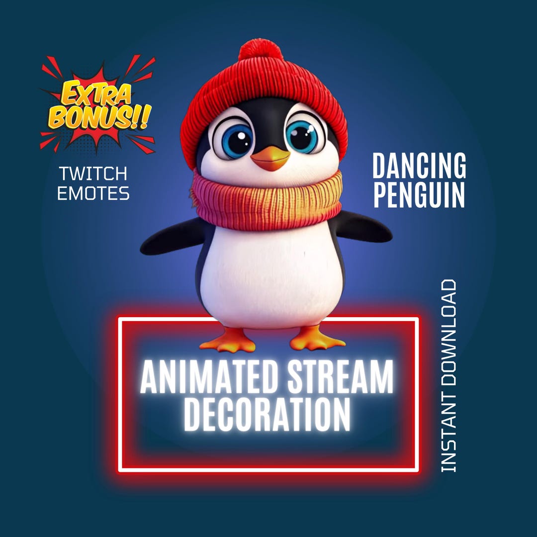 Christmas Happy Dancing Penguin Stream Decoration, Christmas Animated ...