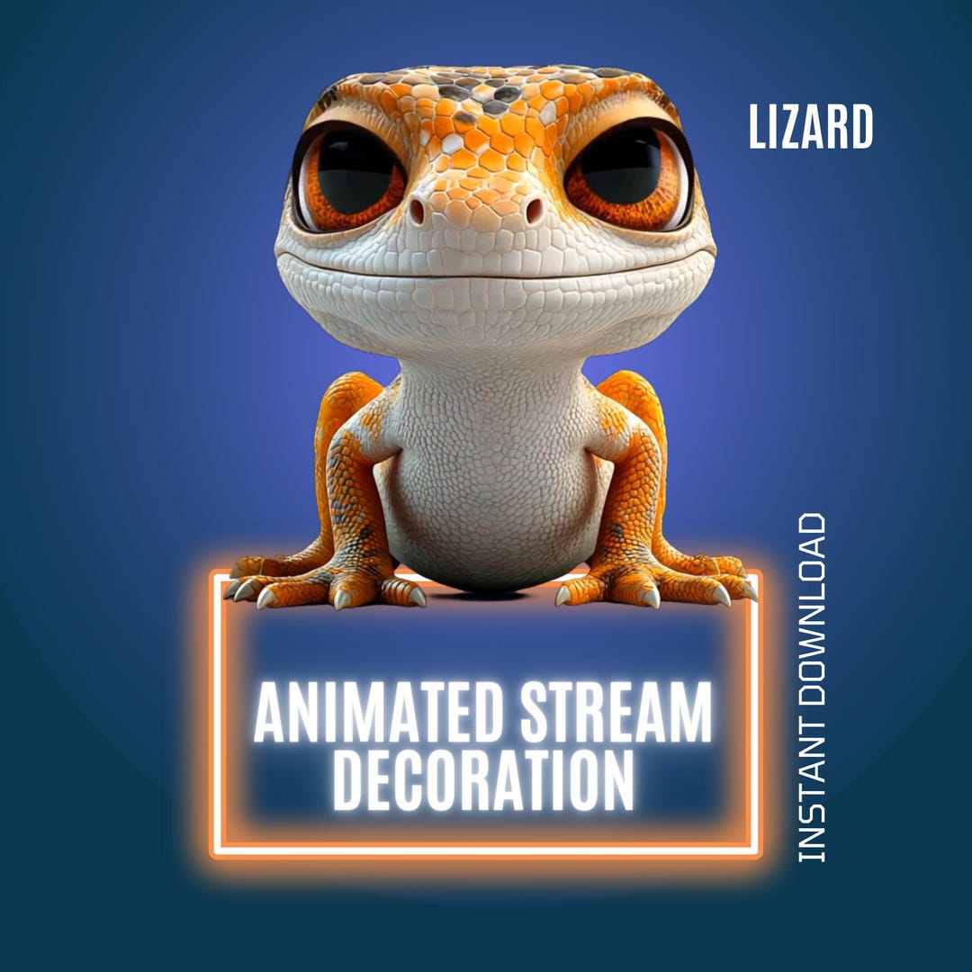 Twitch Stream Animated Overlay Lizard, Gecko Twitch Animated Decor, WEBM File, Twitch Stream ...