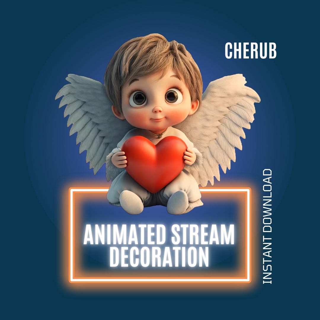 Animated Baby Cherub, Twitch Valentine's Day Stream Decor, WEBM Overlay ...