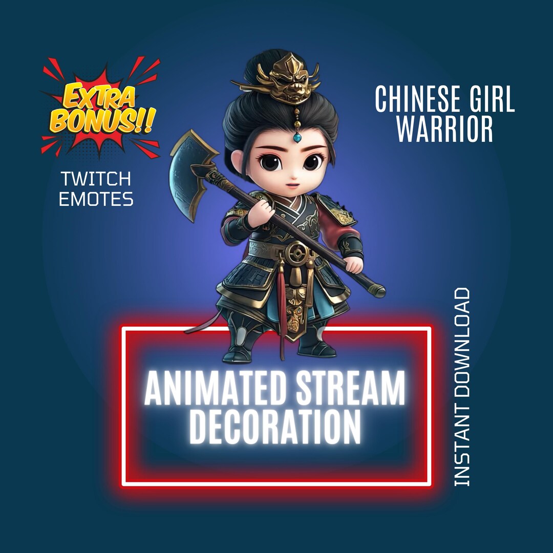 Chinese Girl Ancient Warrior Gaming Stream Decoration, Gamer Twitch ...