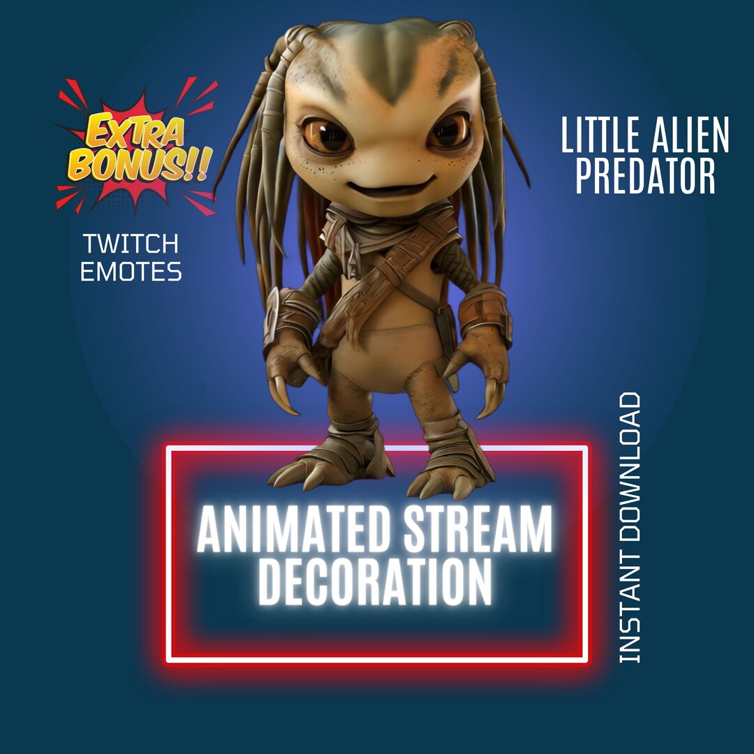 Little Alien Predator Twitch Sci Fi Stream Animated Decor, Alien Twitch ...