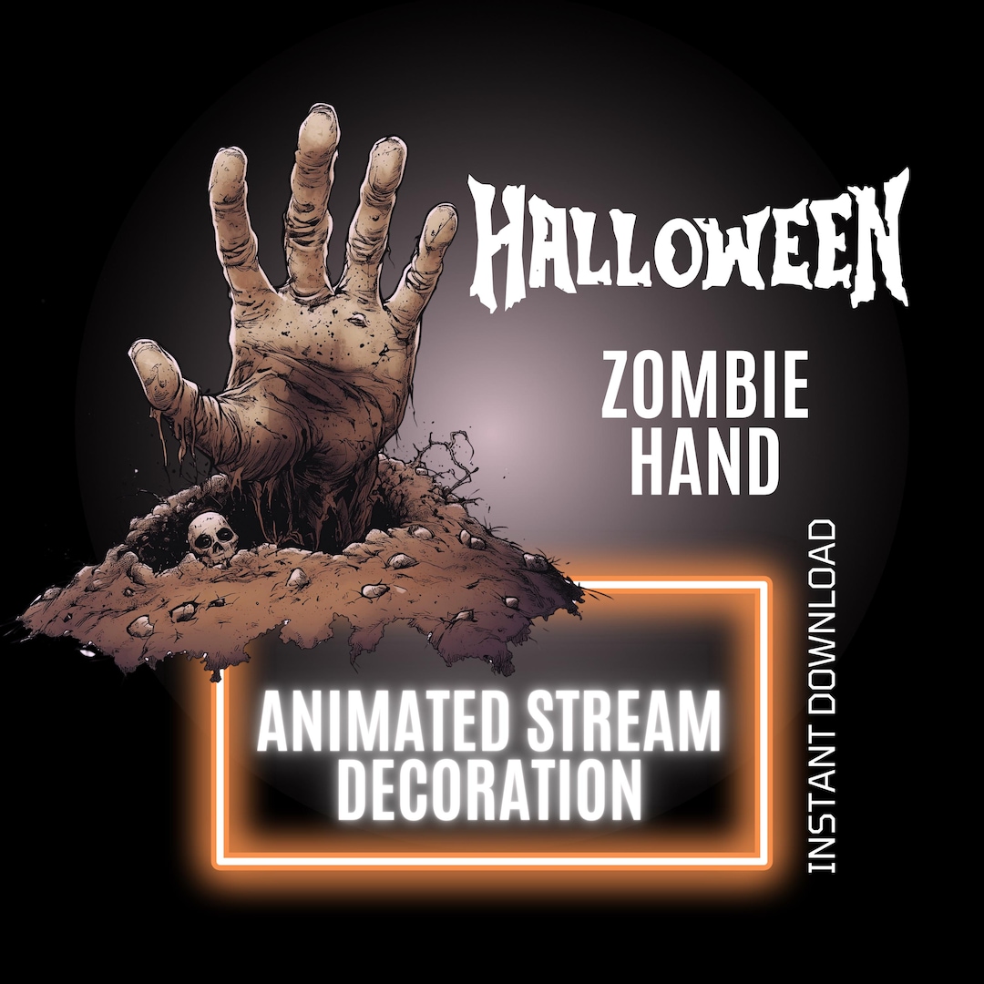 Halloween Grave Zombie Hand Stream Decoration, Spooky Animated Overlay ...