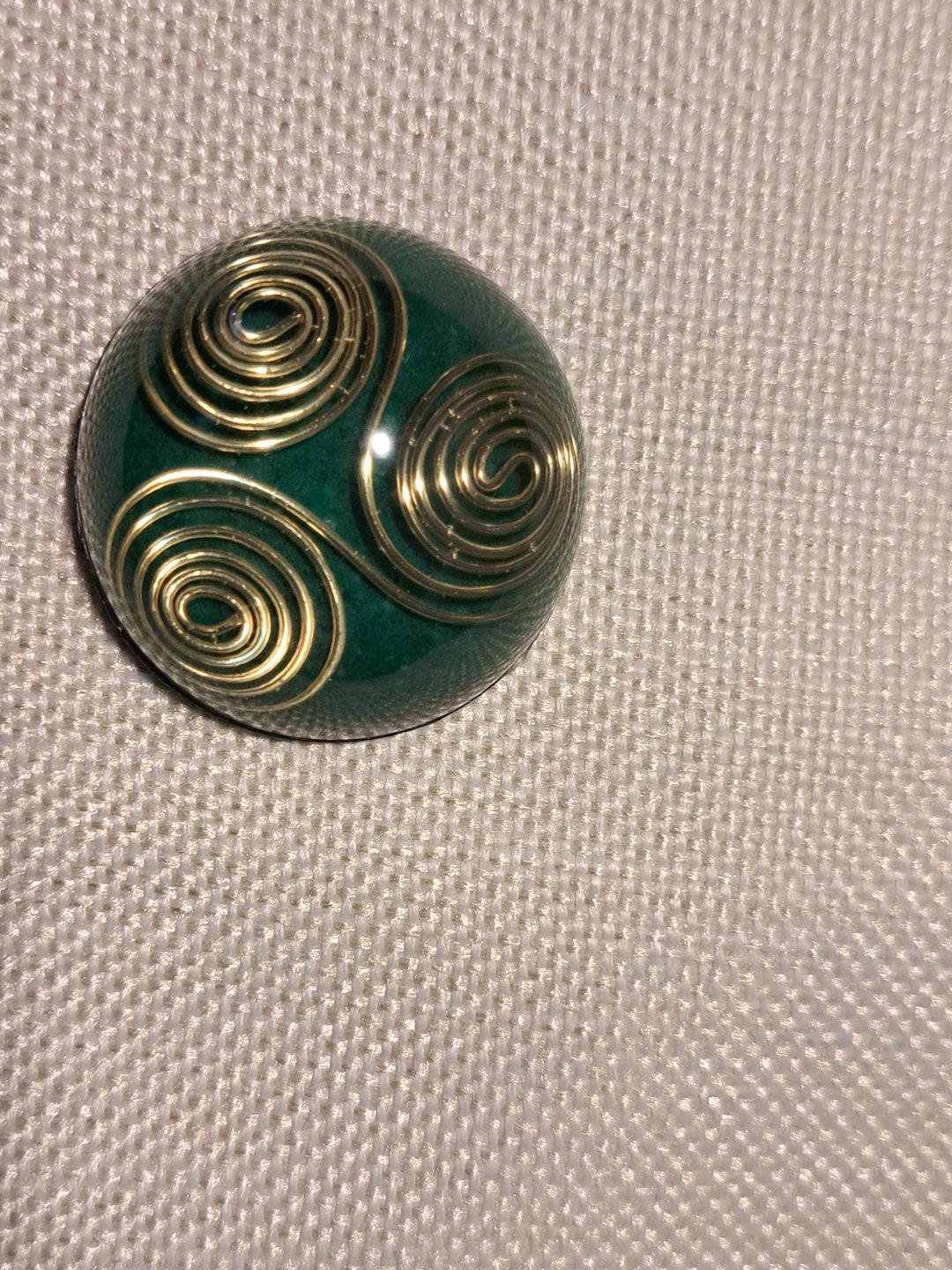 Brass Triskelion in Malachite Orgonite - Etsy