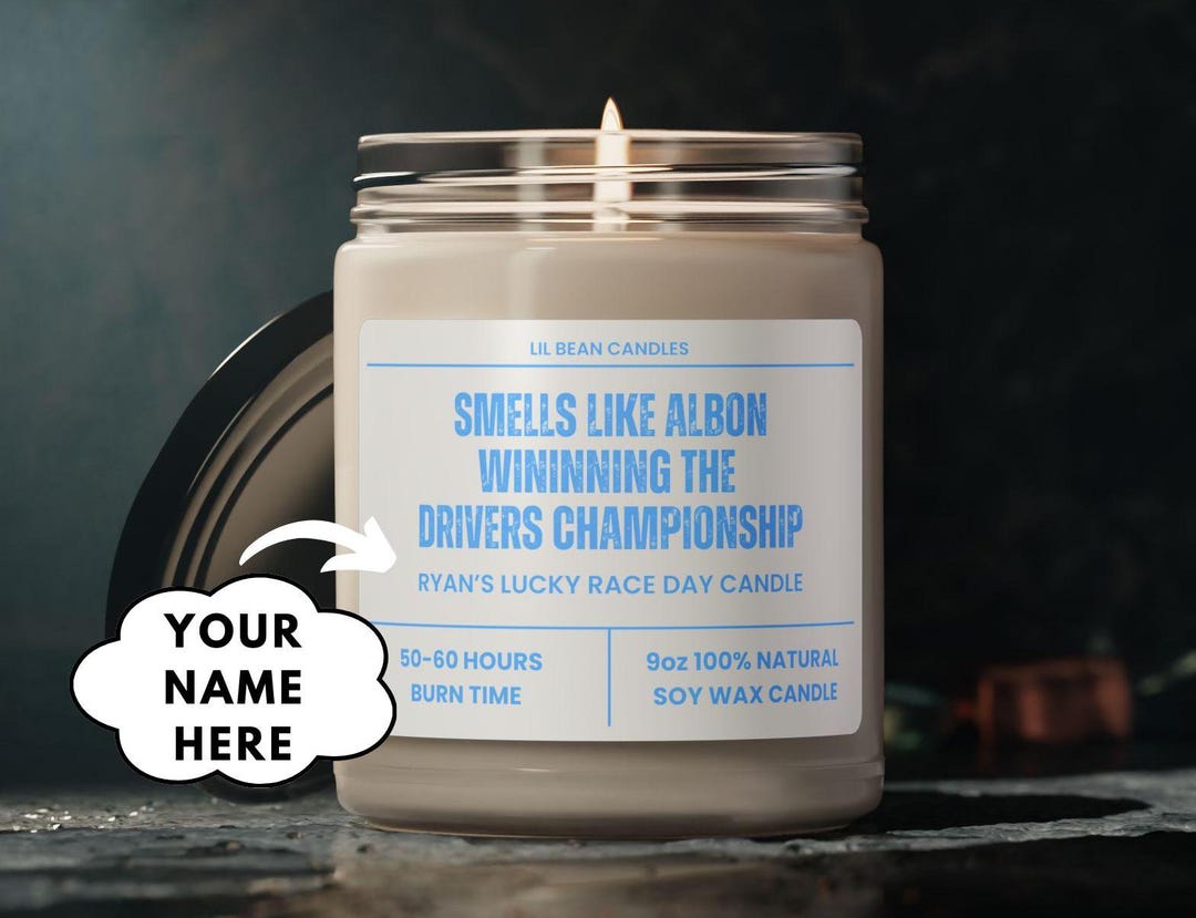 Smells Like Alex Albon Formula 1 Candle, F1 Williams Candle, Funny ...