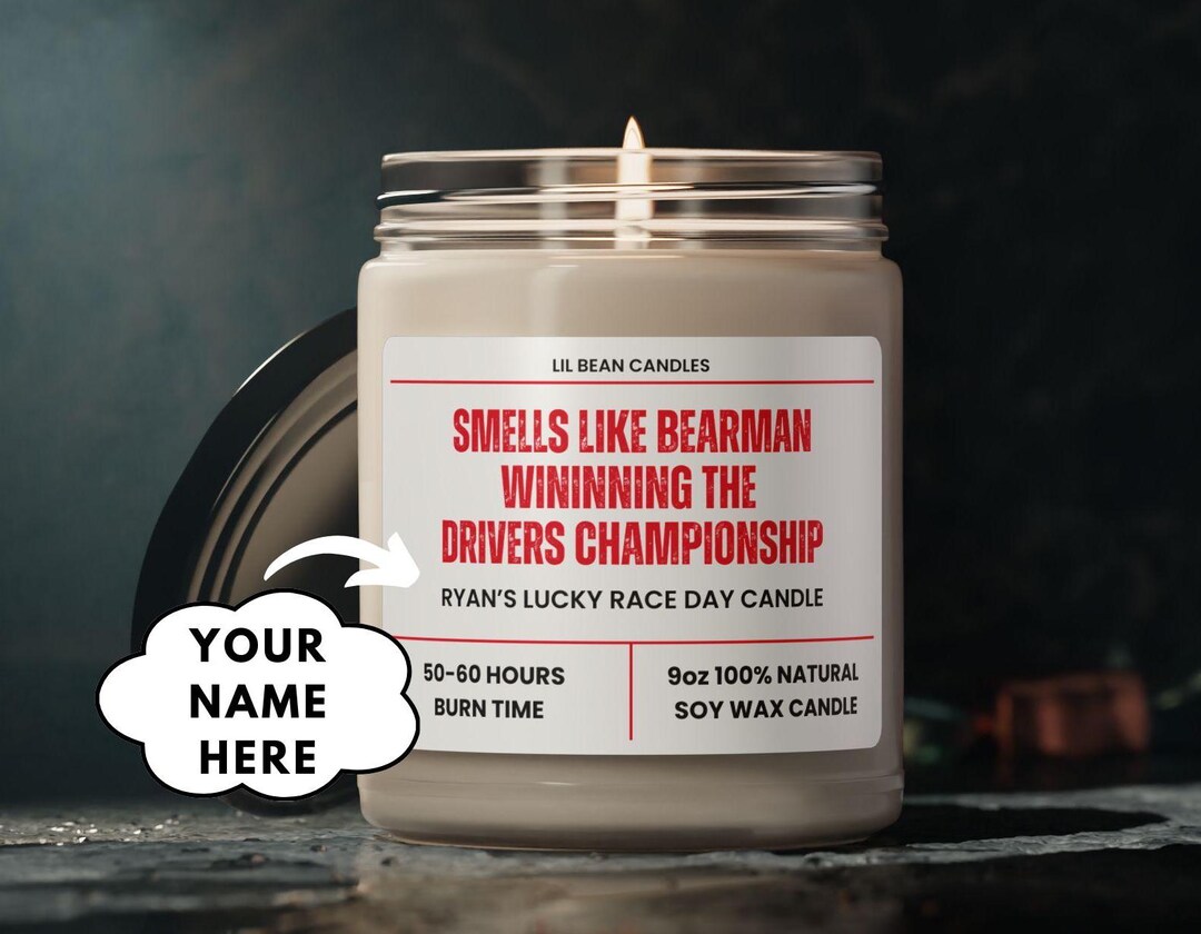 Smells Like Oliver Bearman Formula 1 Candle, F1 HAAS Candle, Funny ...