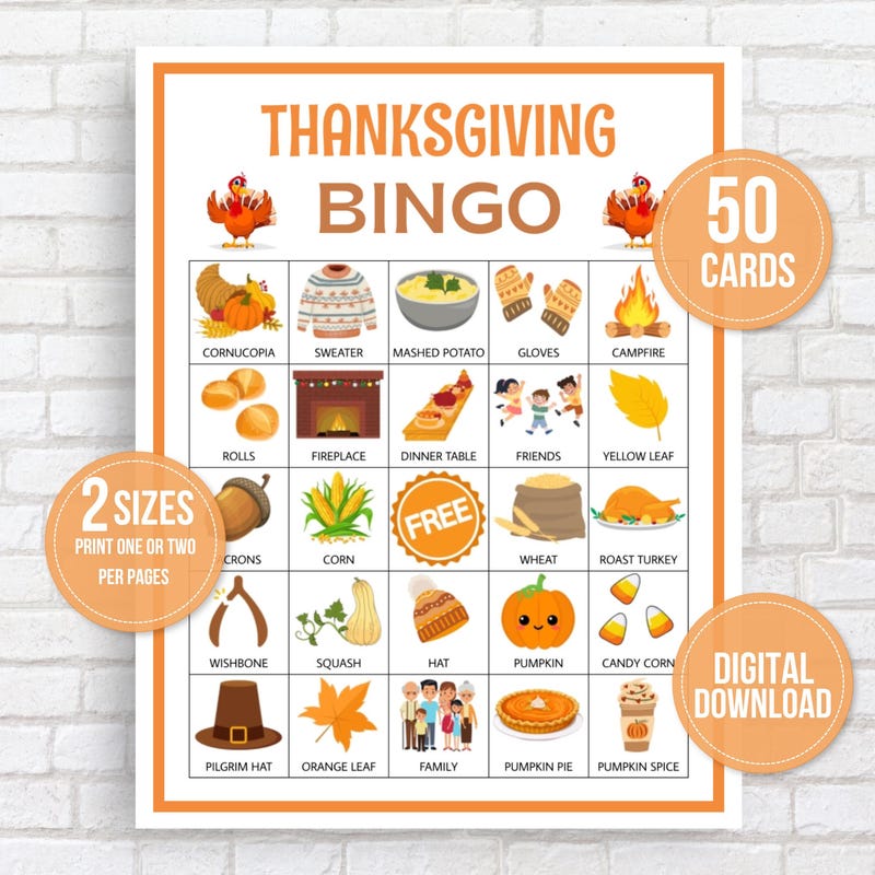 Thanksgiving Bingo - Etsy