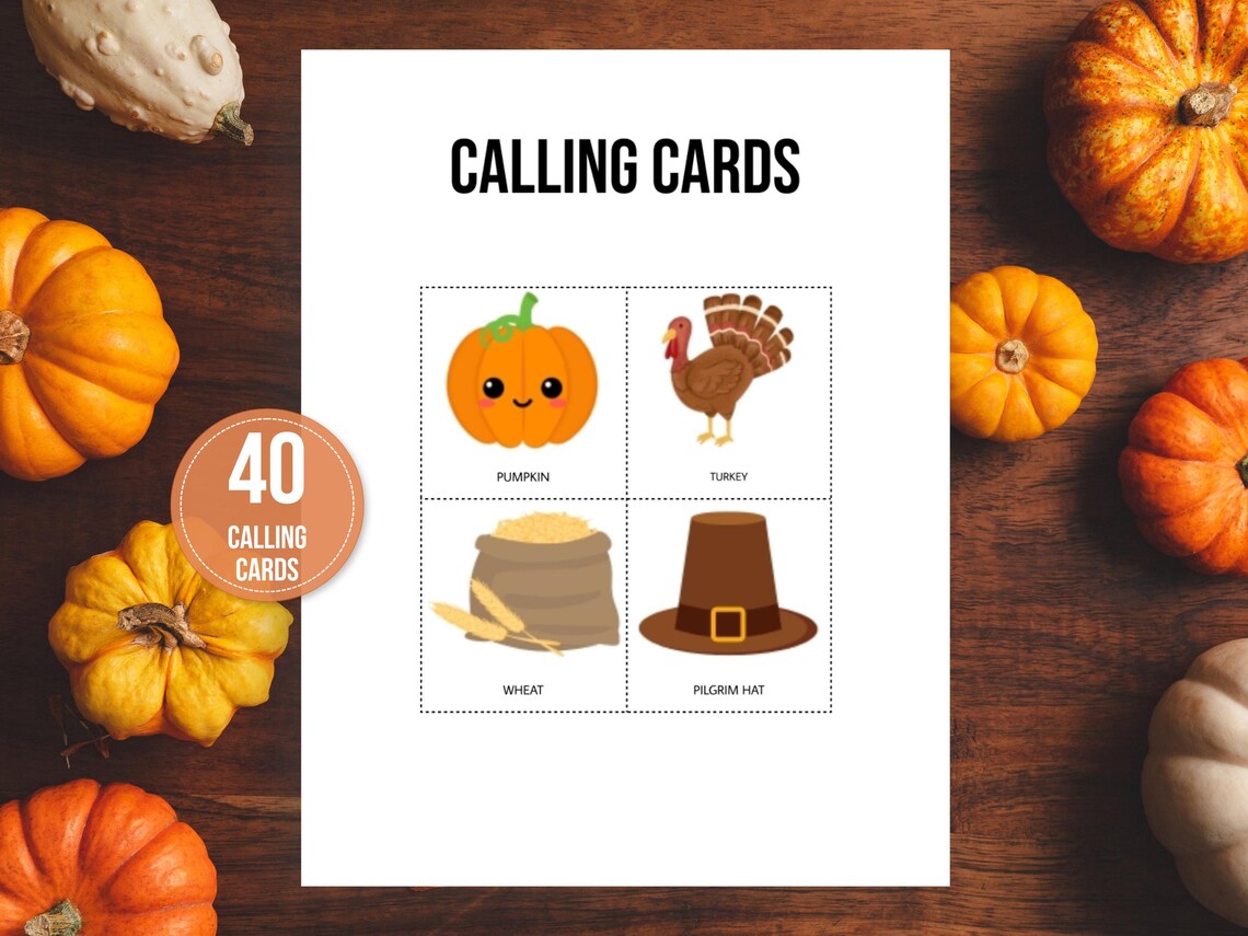 Thanksgiving Bingo, 30 Thanksgiving Bingo Cards, Thanksgiving Games for ...