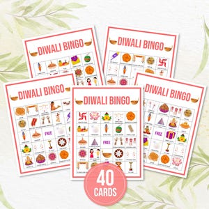 Diwali Bingo, 40 Diwali Bingo Cards, Diwali Games, Party for Kids ...