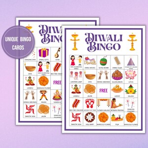 Diwali Bingo, 30 Diwali Bingo Cards, Diwali Games, Party for Kids ...