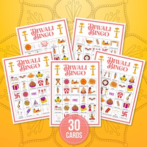 Diwali Bingo, 30 Diwali Bingo Cards, Diwali Games, Party for Kids ...