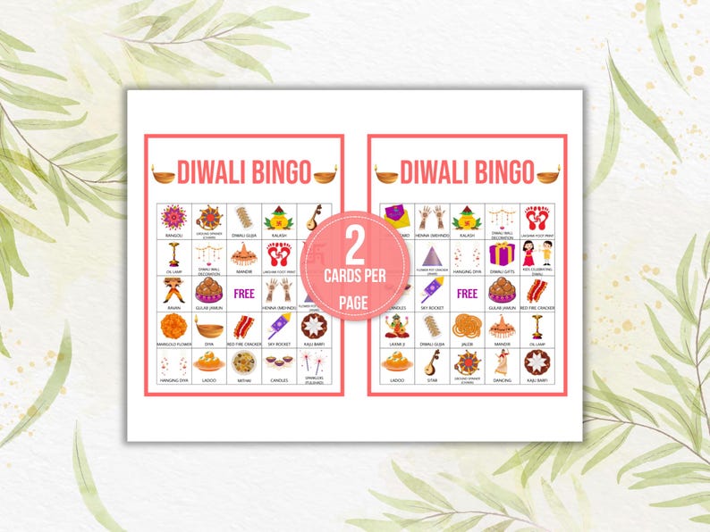 Diwali Bingo, 40 Diwali Bingo Cards, Diwali Games, Party for Kids ...