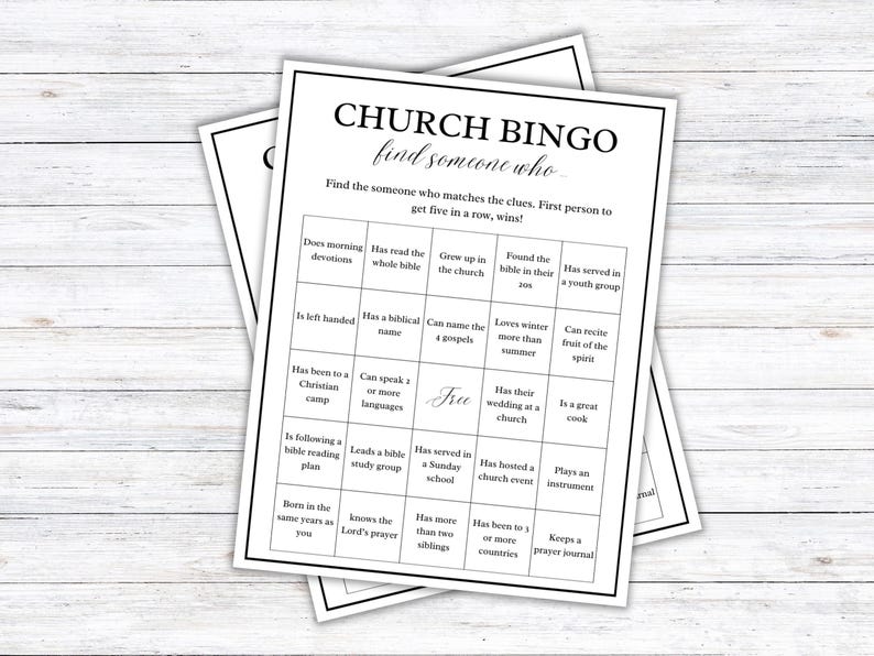 Church Bingo, Get to Know You Bible Game, Mingle Scavenger Hunt, Human ...