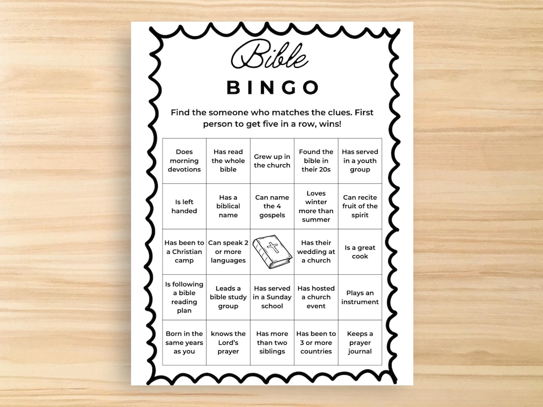 Bible Bingo, Get to Know You Church Game, Mingle Scavenger Hunt, Human ...