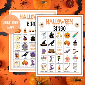 Halloween Bingo, 30 Halloween Bingo Cards, Halloween Activity for Kids ...