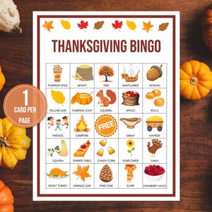 Thanksgiving Bingo, 30 Thanksgiving Bingo Cards, Thanksgiving Games for ...