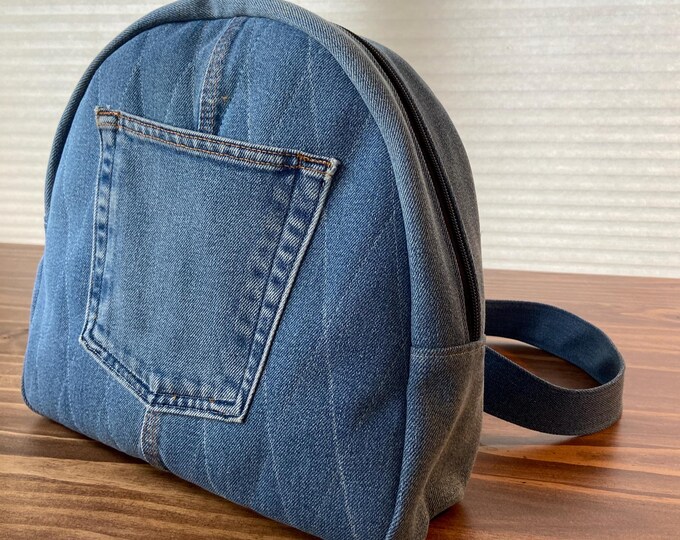 Denim Backpack, Upcycle Backpack, Recycled Denim Backpack - Etsy