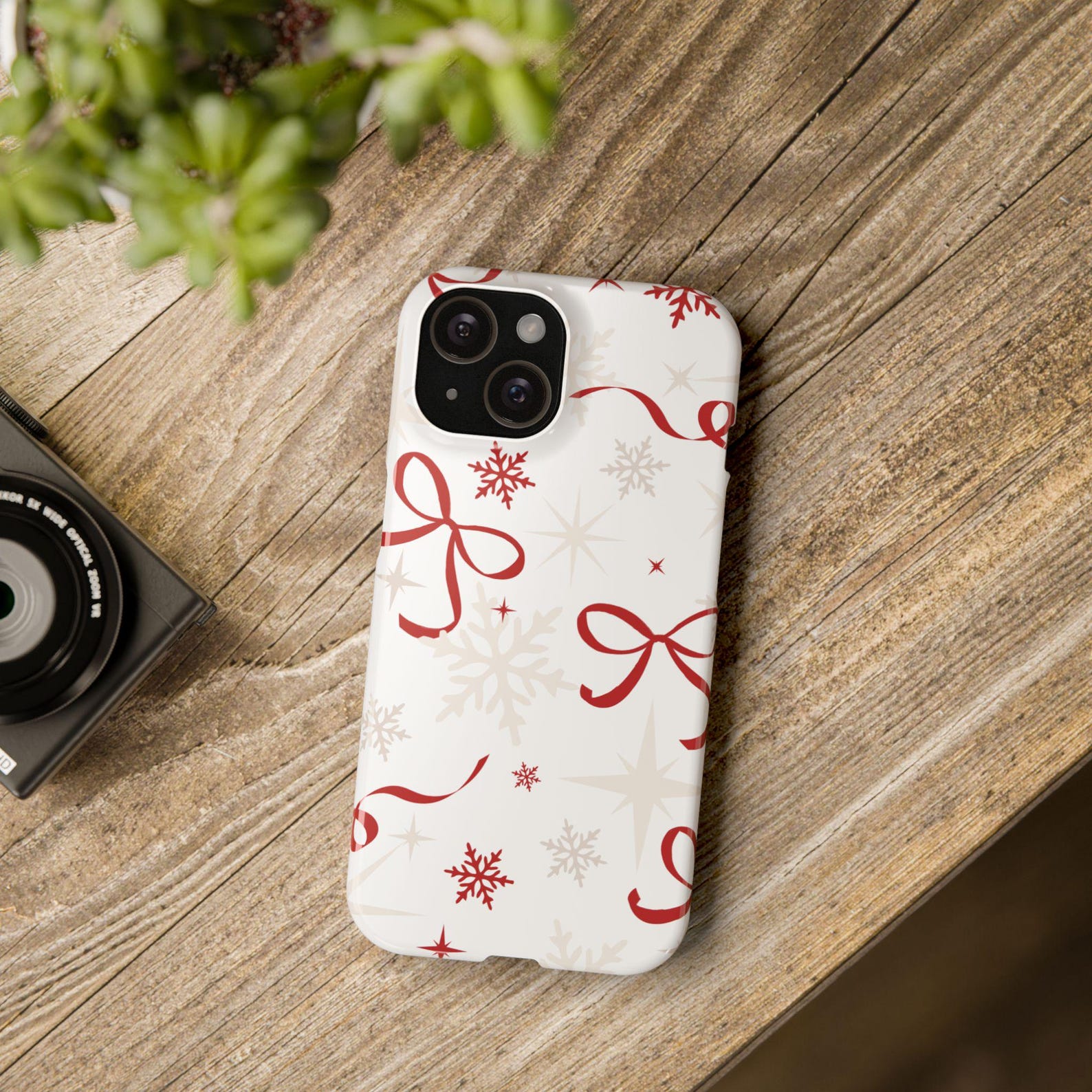 Stylish Holiday Bows and Ribbon Phone Case: Slim Glossy or Matte Case ...