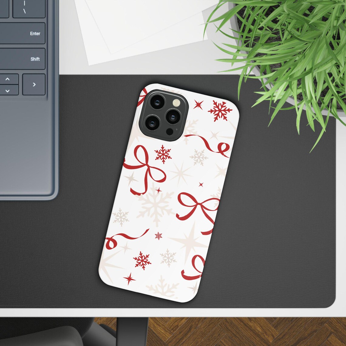 Stylish Holiday Bows and Ribbon Phone Case: Slim Glossy or Matte Case ...