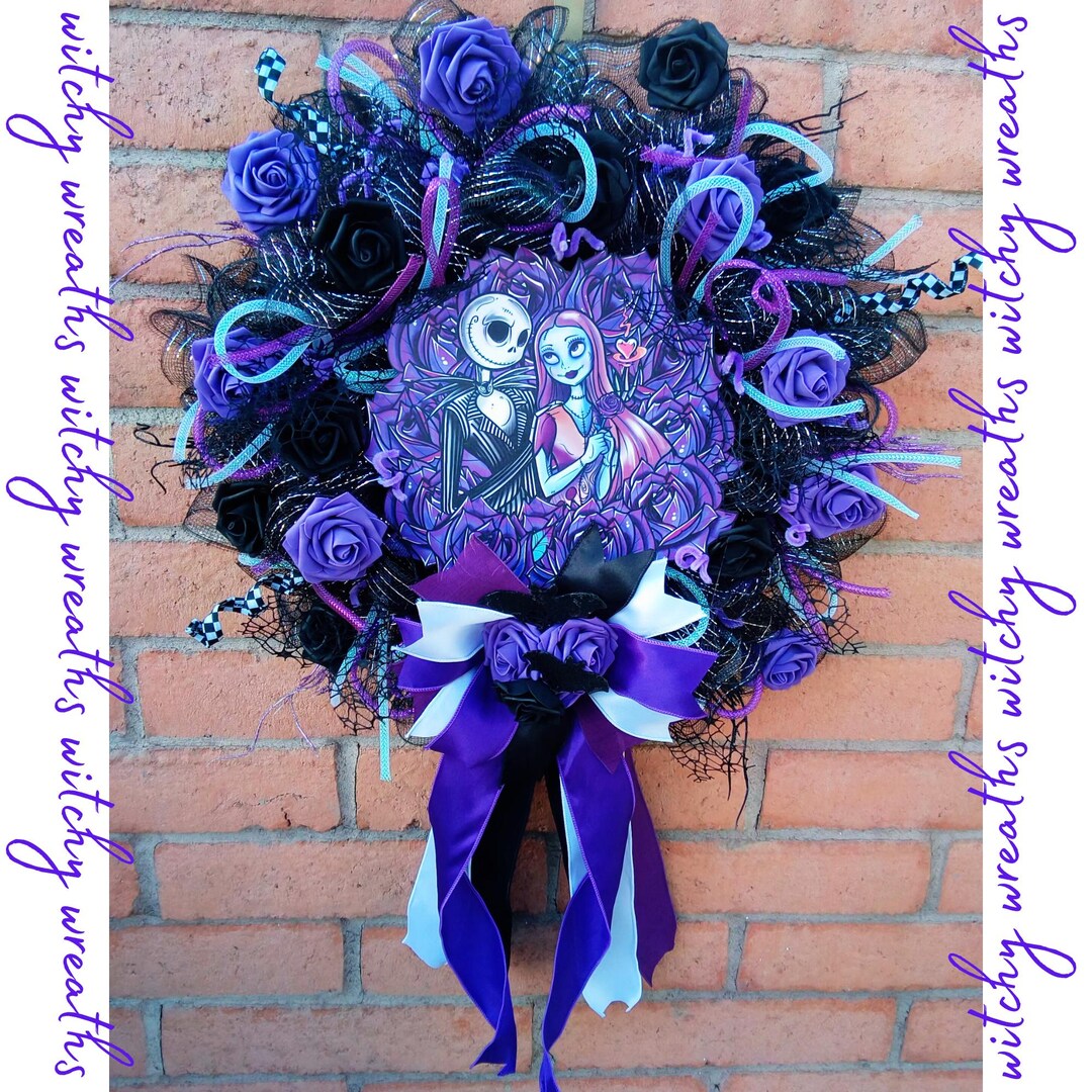 Jack and Sally Rose Wreath Nightmare Before Christmas Themed Wreaths ...