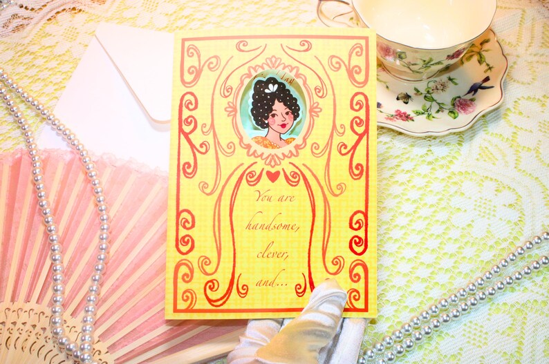 Jane Austen's Emma Inspired Handmade Pop-up Birthday Card | Yellow - Etsy