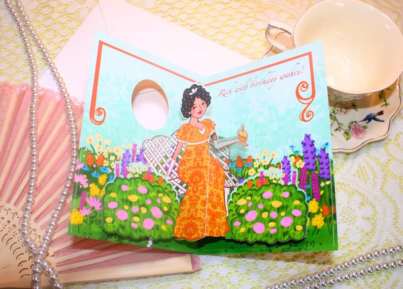 Jane Austen's Emma Inspired Handmade Pop-up Birthday Card | Yellow - Etsy
