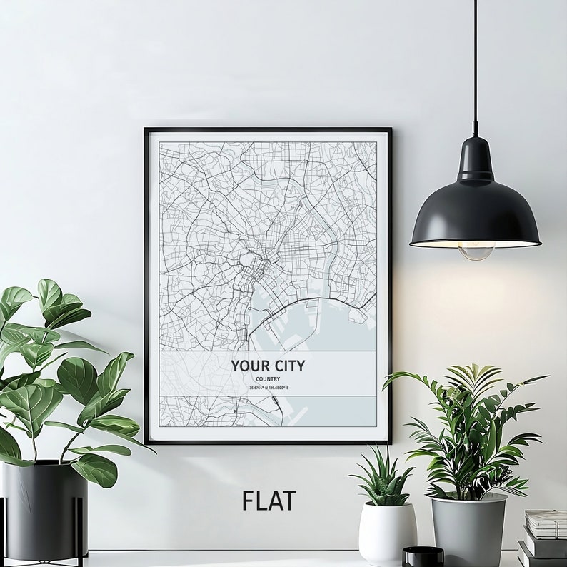 Any City Map, Custom Map, Custom Map Poster, Any City, Any Town, Personalized Map, Large Map ...