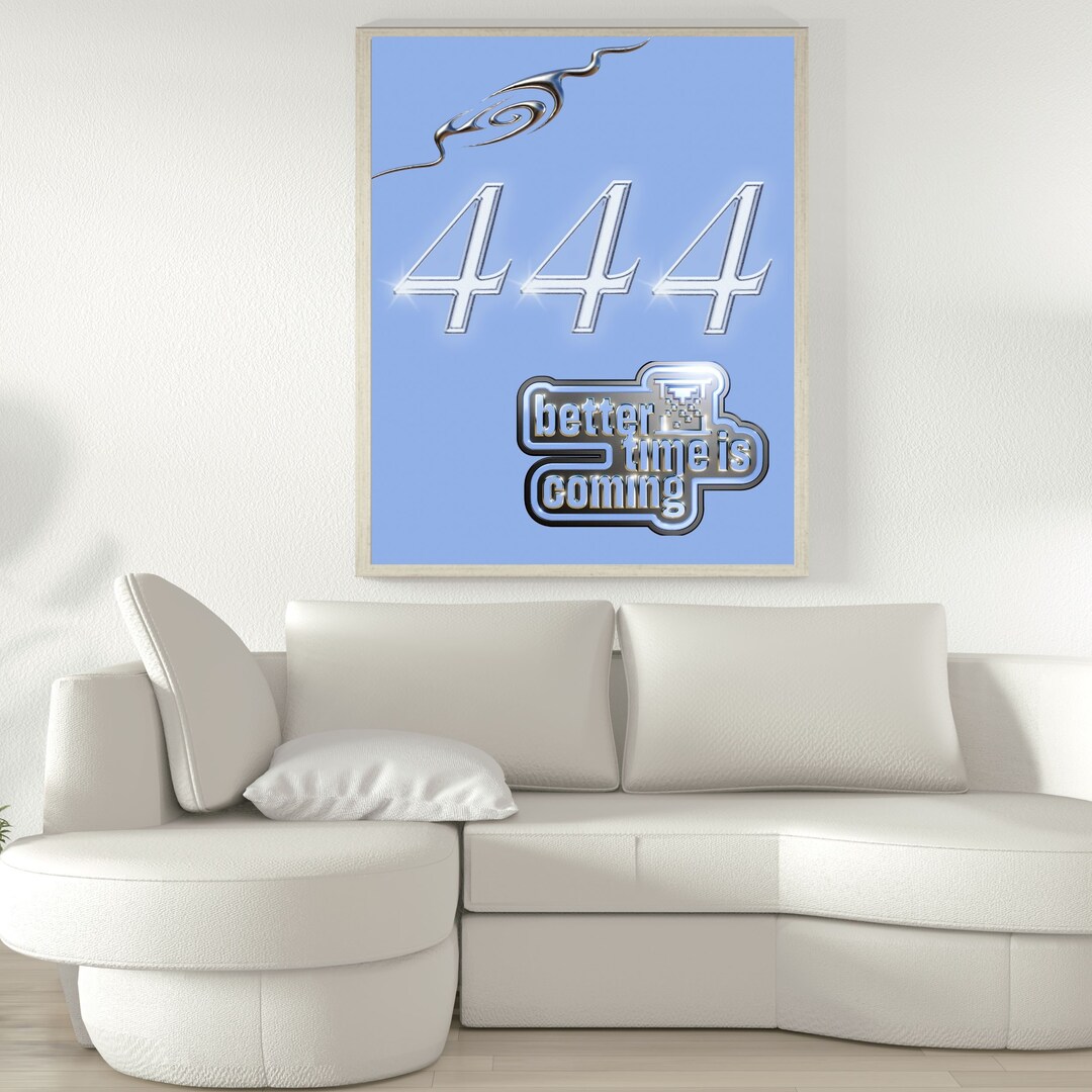 444, Angel Numbers, Chrome, Inspirational Quote, Trendy Wall Art ...