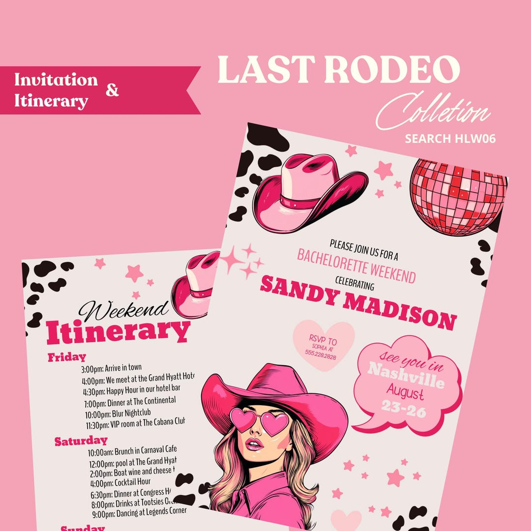 Last Rodeo Invitation & Intinerary Last Rodeo Bridal Shower Invitation ...