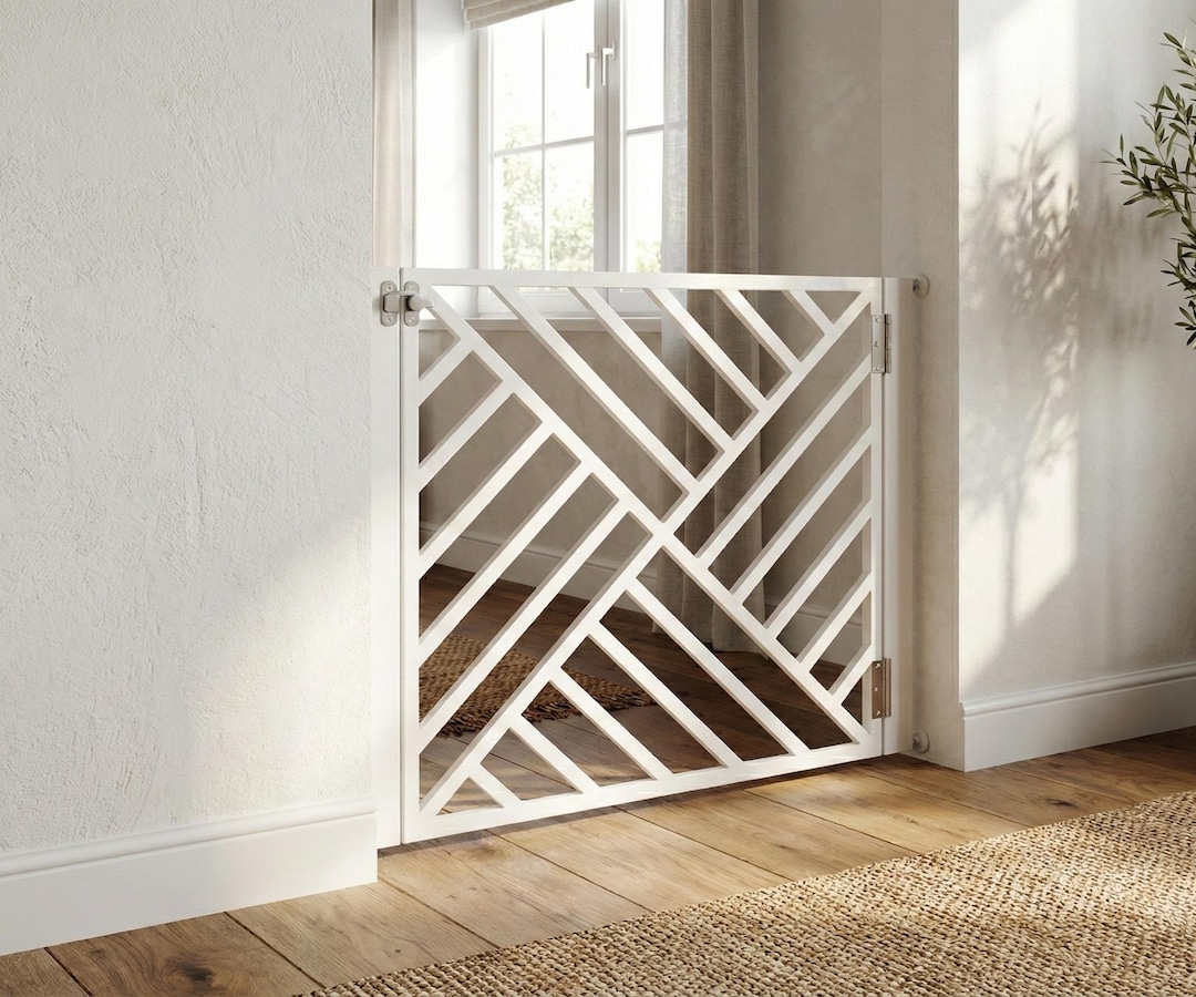 Luxury Indoor Dog Gate | Architectural Geometric Baby Barrier ...