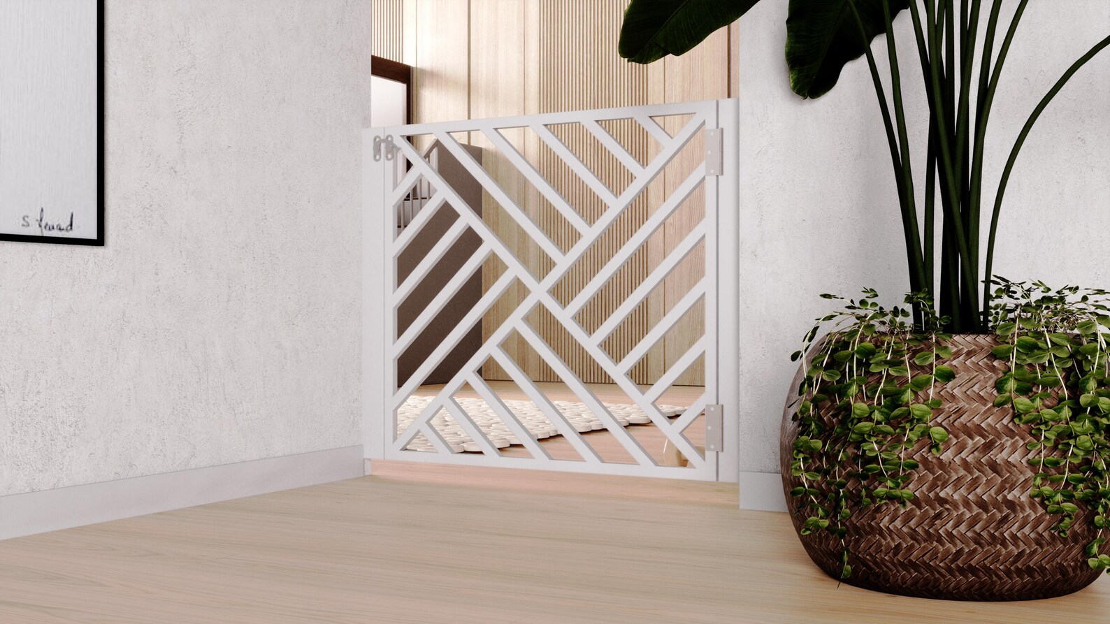 Custom Wooden Baby Gate – Baby and Dog Safety Gate – Stylish Indoor ...