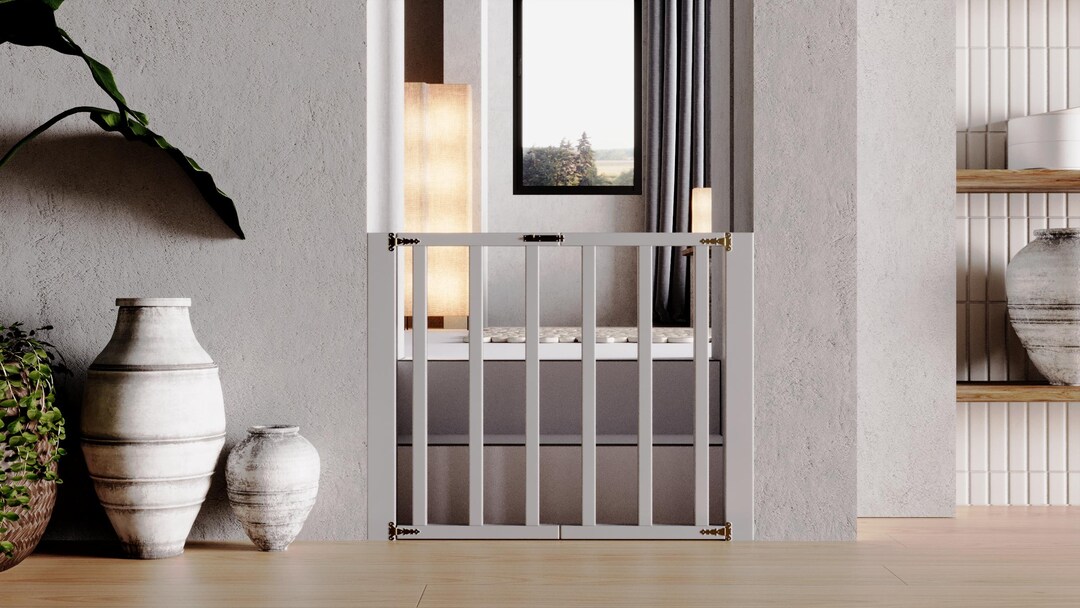 Wooden Stair Gate Custom Size for Pets and Children Middle Opening ...