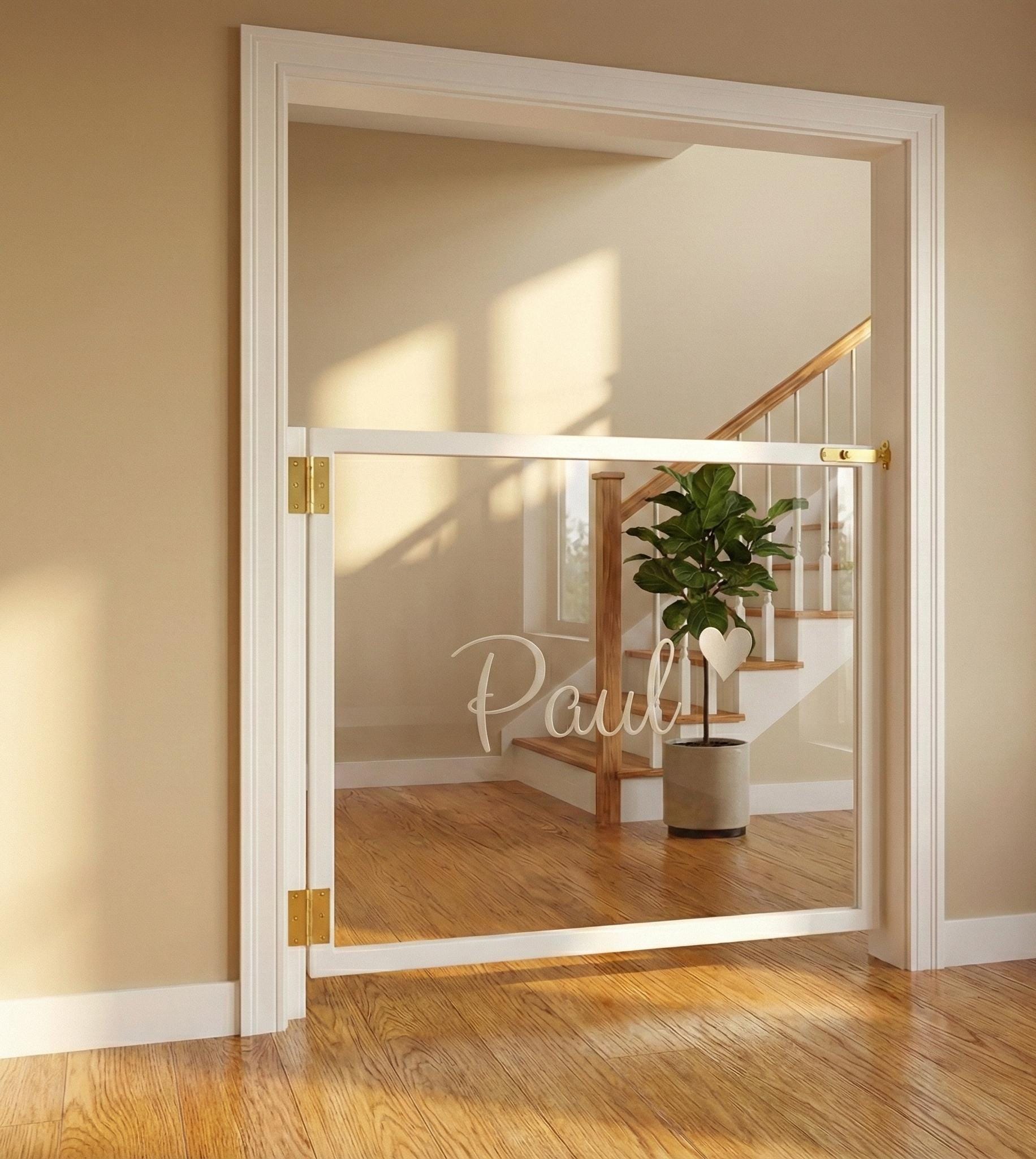 Personalized Clear Stair Gate for Pets & Kids | Custom Plexiglass ...